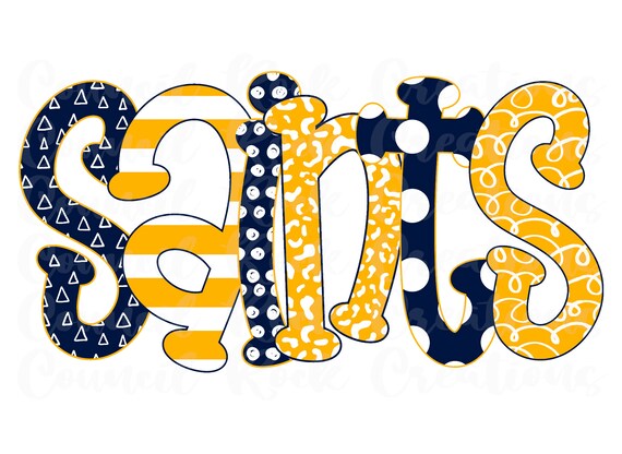 Saints PNG Doodle Letters Digital File Sublimation - Etsy