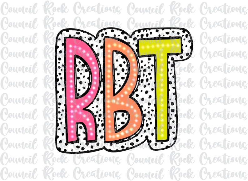 RBT, Registered Behavior Technician PNG, Colorful, Dalmatian Dots ...