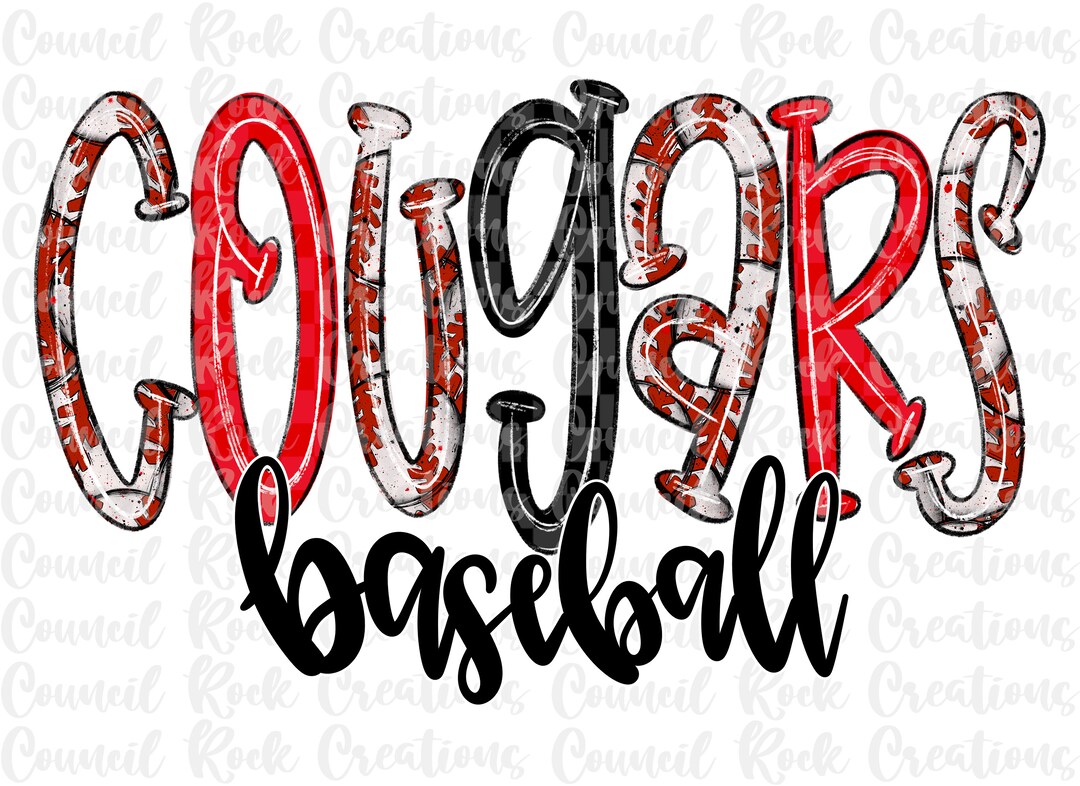 Cougars PNG, Baseball Scribble, Hand Lettered, School Spirit, Team ...