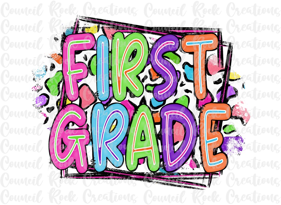 First Grade PNG, Colorful Cheetah Print, School Spirit, Grade Level ...