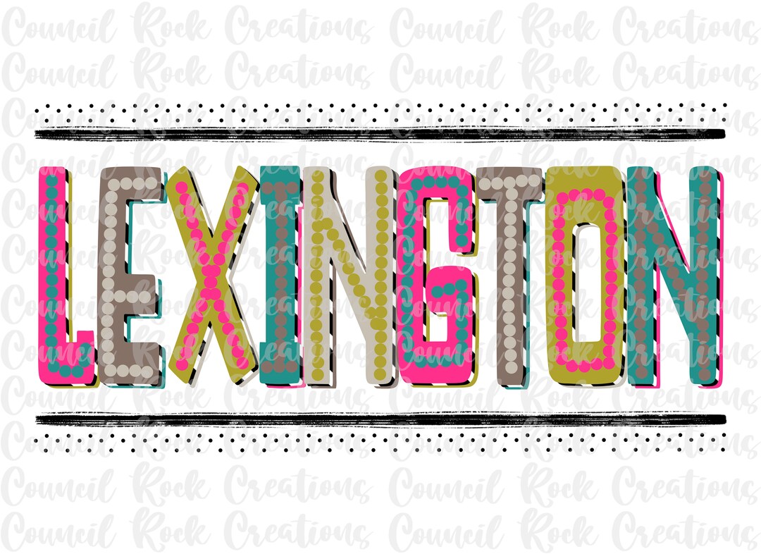 Lexington PNG, Colorful Retro Dots Print, School Spirit, Team Spirit ...