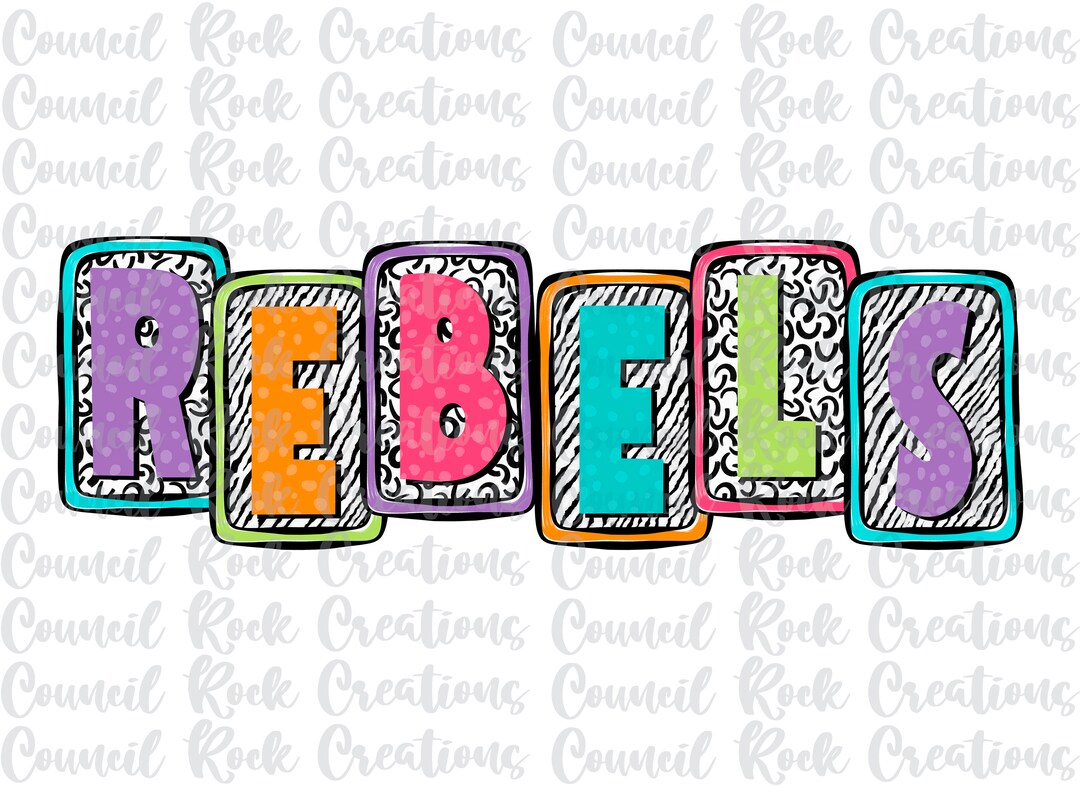 Rebels PNG, Colorful, Pattern Blocks, School Spirit, Mascot, Team ...