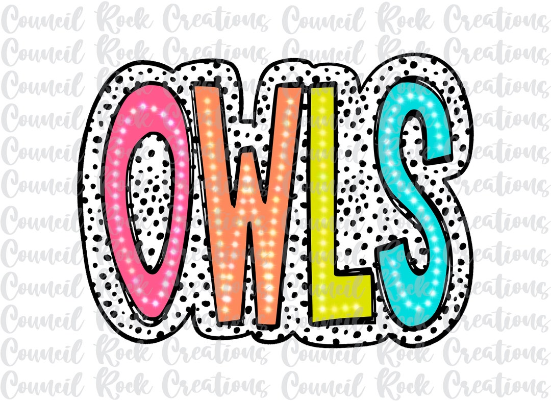 Owls PNG, Colorful, Dalmatian Dots, Mascot, School Spirit, Team Spirit ...