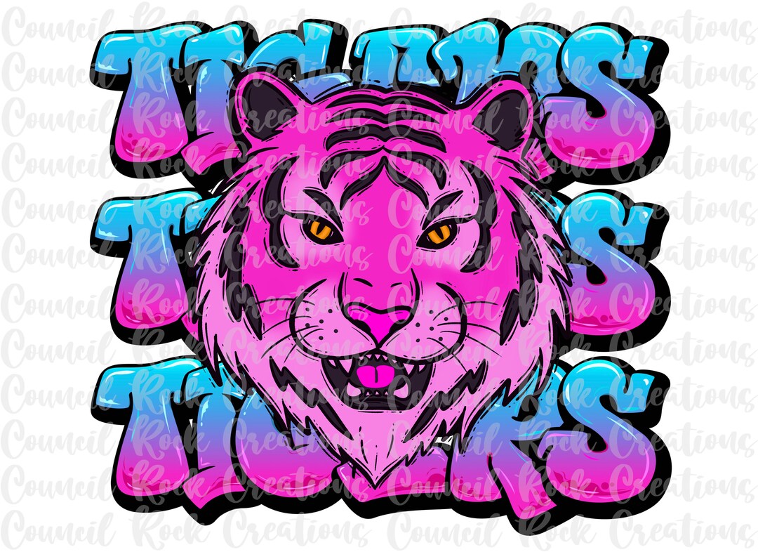 Pink Tigers PNG, Graffiti, Mascot, School Spirit, Digital File ...