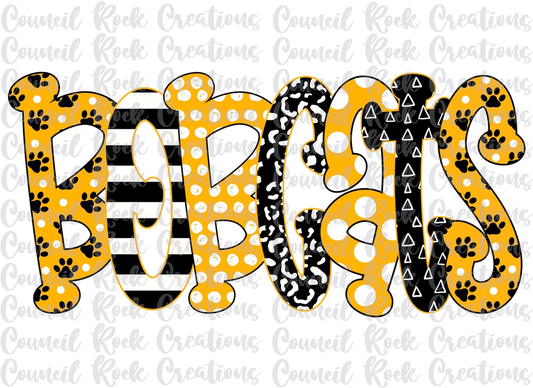 Bobcats PNG Doodle Letters Digital File Sublimation Download - Etsy