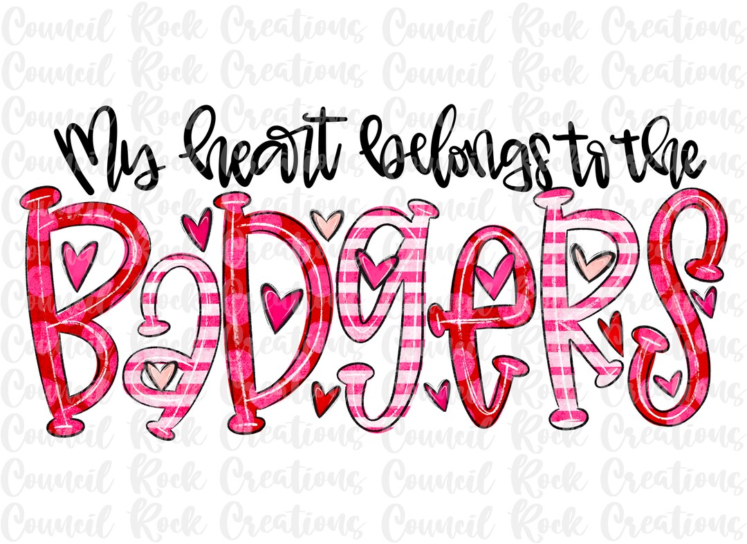 My Heart Belongs to the Badgers PNG, Valentine Scribble, Hand Lettered ...