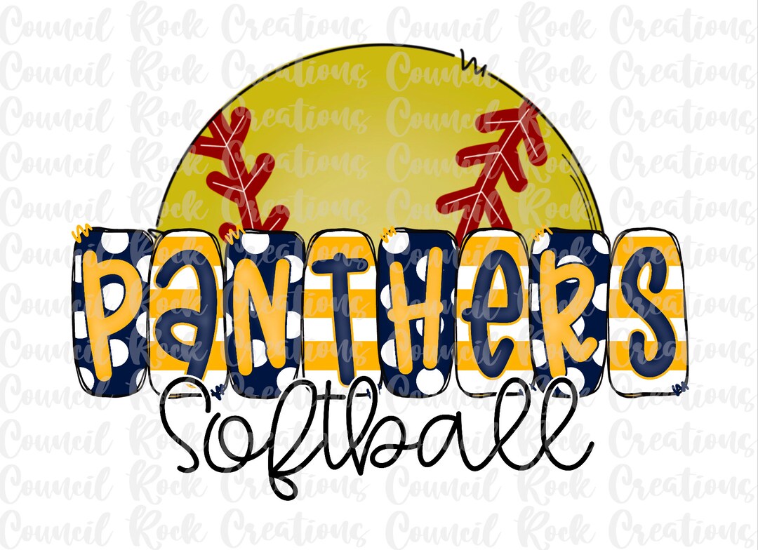 Panthers Softball PNG | Polka Dots and Stripes | Digital File ...