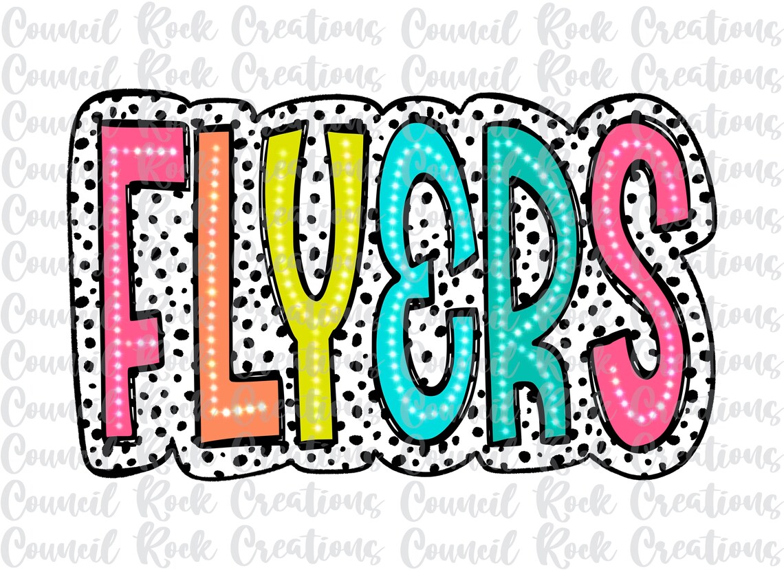 Flyers PNG, Colorful, Dalmatian Dots, Mascot, School Spirit, Team ...
