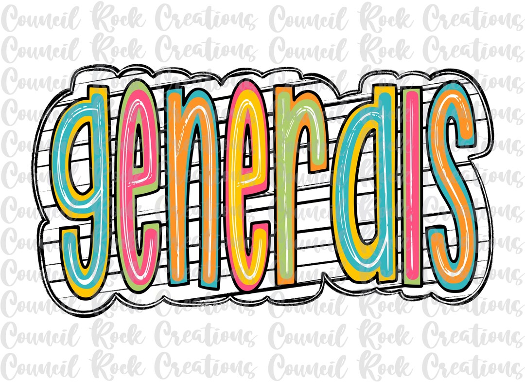 Generals Png, Colorful, Black White Stripes, Mascot, School Spirit ...