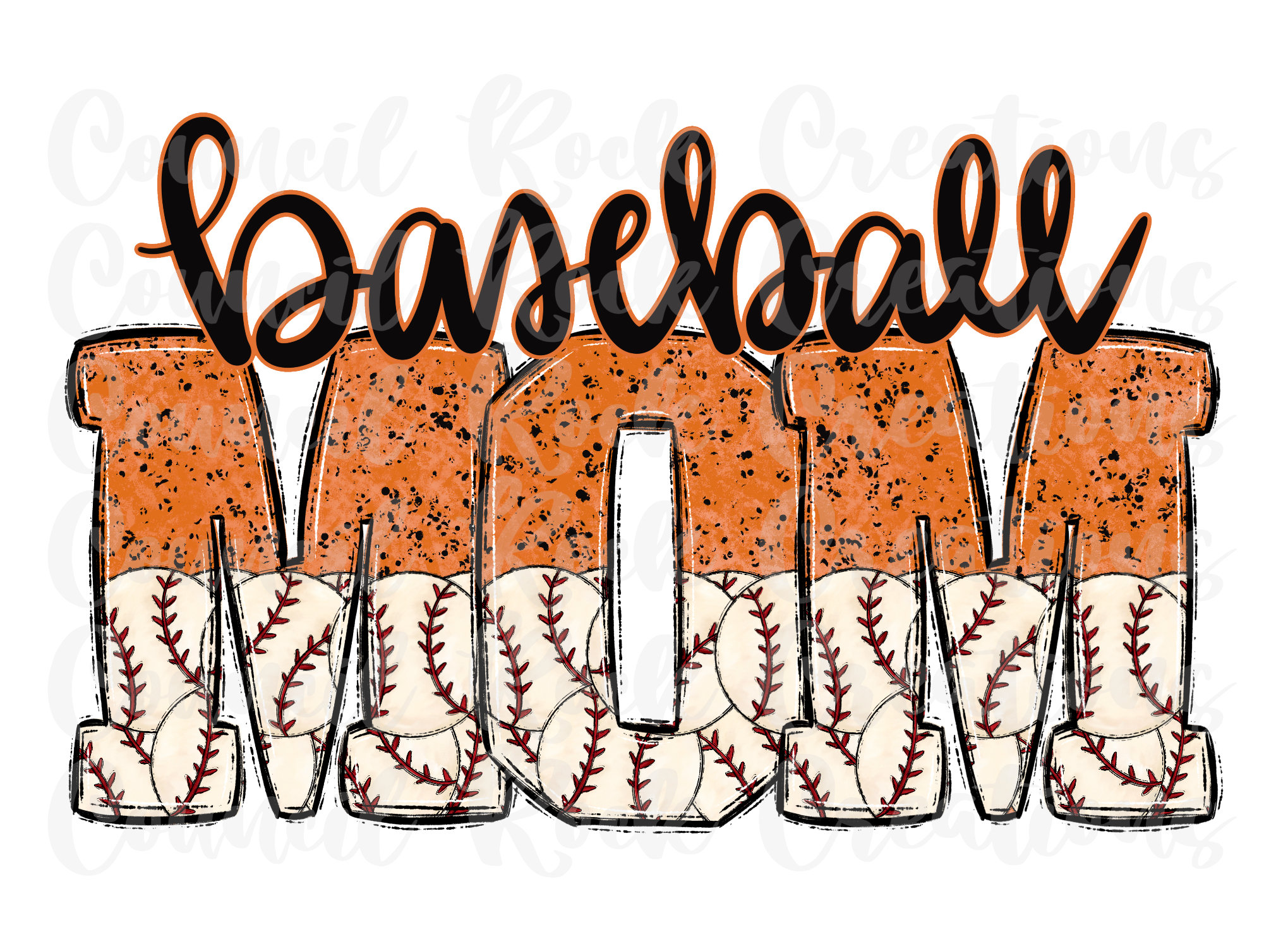 Baseball Mom PNG | Doodle Letters | Sports | School Spirit | Orange ...