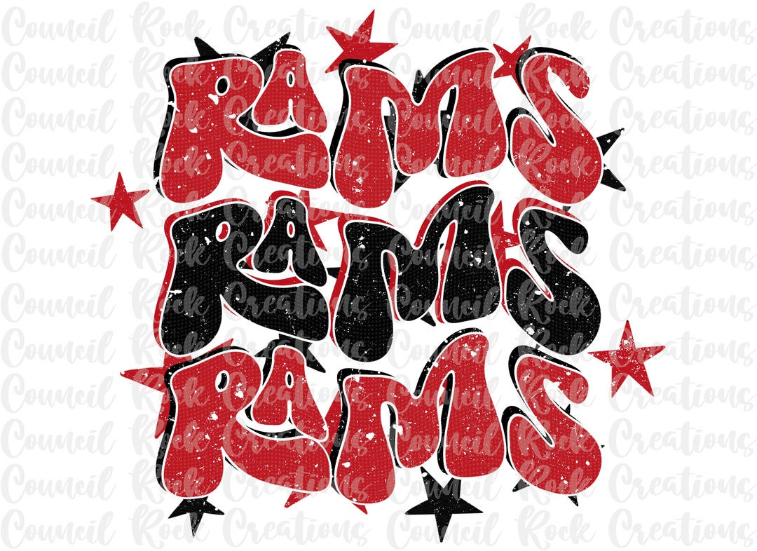 Retro Rams PNG, Distressed, Stars, School Spirit, Team Spirit, Digital ...