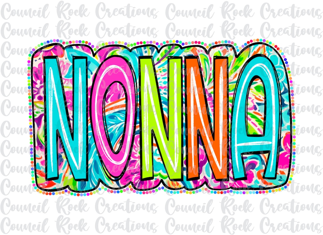 Nonna PNG, Scribble Doodle, Bright Paisley, Digital File, Sublimation ...