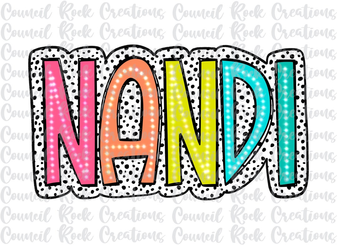 Nandi PNG, Bright Doodle, Dalmatian Dots, Digital File, Sublimation ...