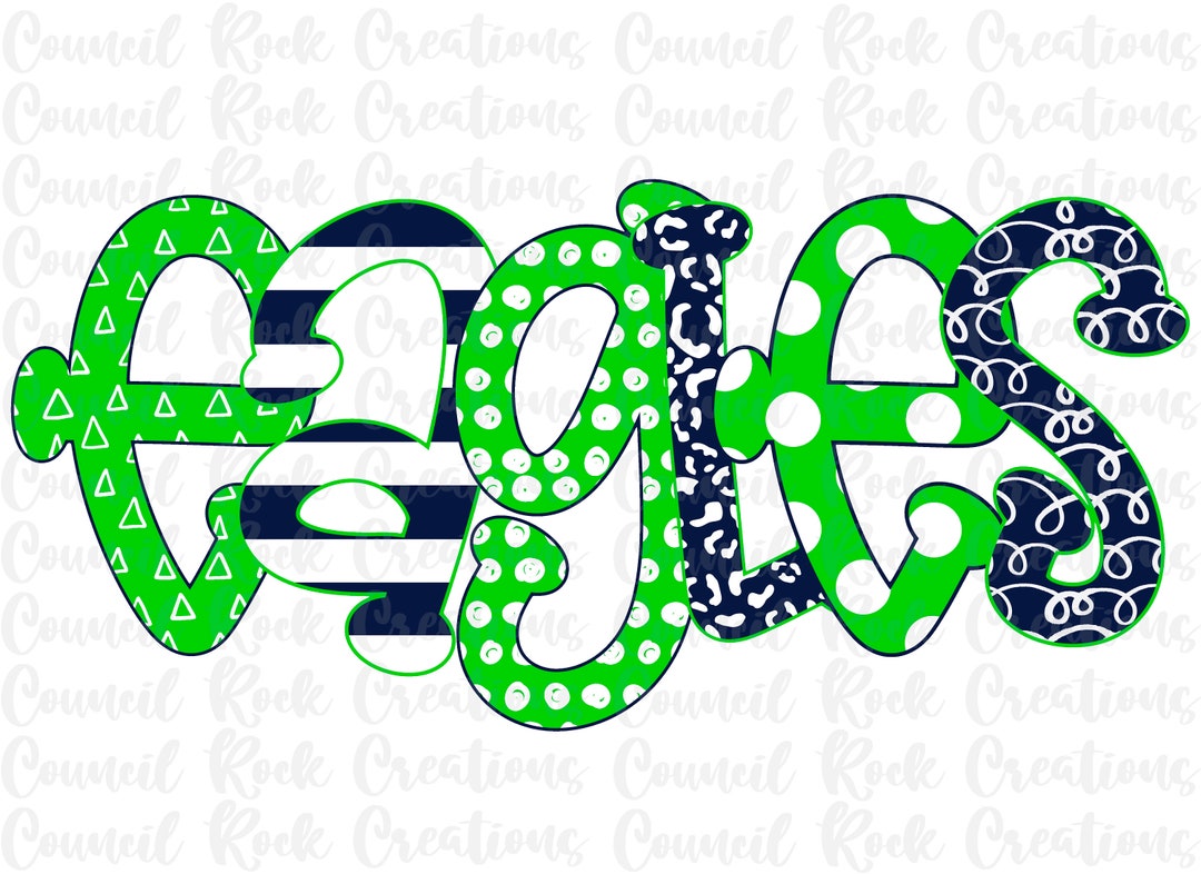 Eagles PNG Doodle Letters Digital File Sublimation Download - Etsy
