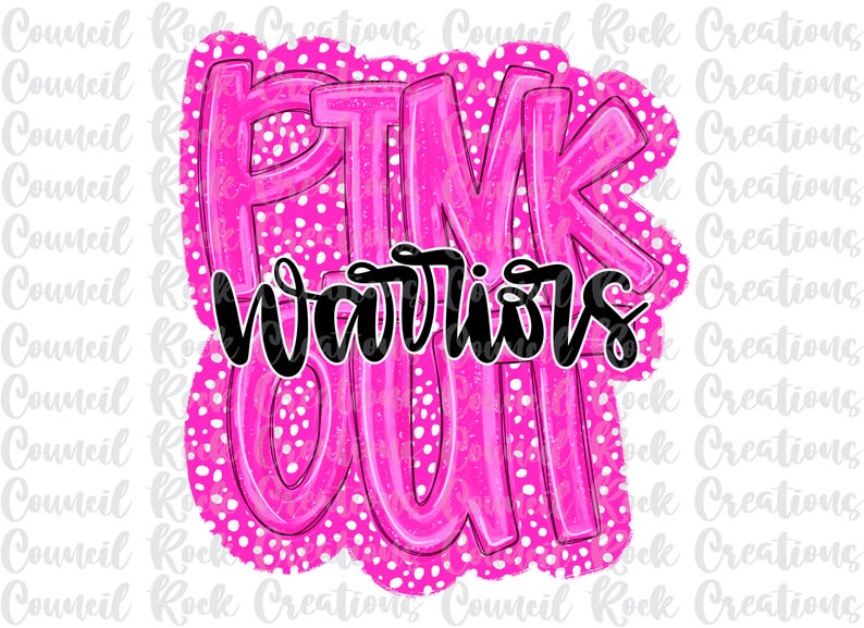 Warriors, Pink Out Smeary Paint PNG, Dalmatian Dots, Hand Lettered ...