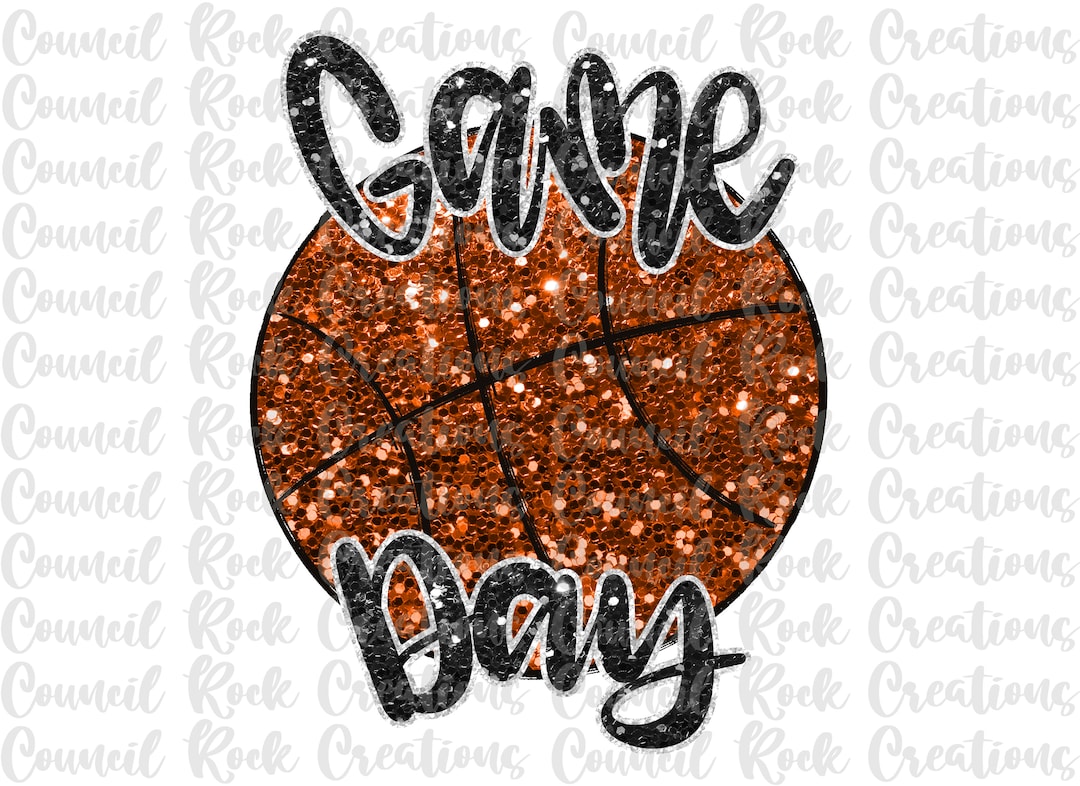 Game Day Glitter Bling Basketball PNG, School Spirit, Mascot, Digital ...