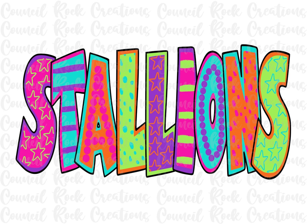Stallions PNG, Colorful, School Spirit, Team Spirit, Digital Gile ...