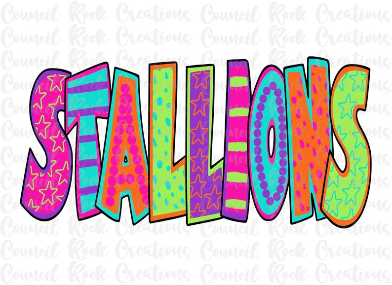 Stallions PNG, Colorful, School Spirit, Team Spirit, Digital Gile ...