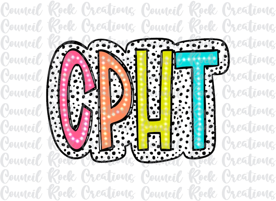 CPHT PNG, Certified Pharmacy Technician, Colorful, Dalmatian Dots ...