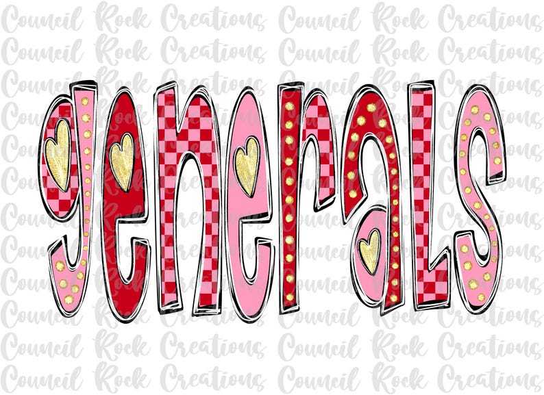 Generals PNG, Sketchy Valentine, Checkered, Hearts, Gold Glitter ...