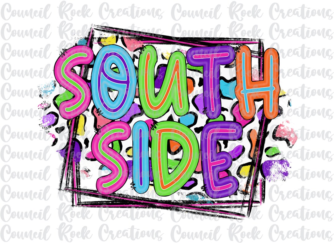 Southside PNG, Colorful Cheetah Print, School Spirit, Team Spirit ...