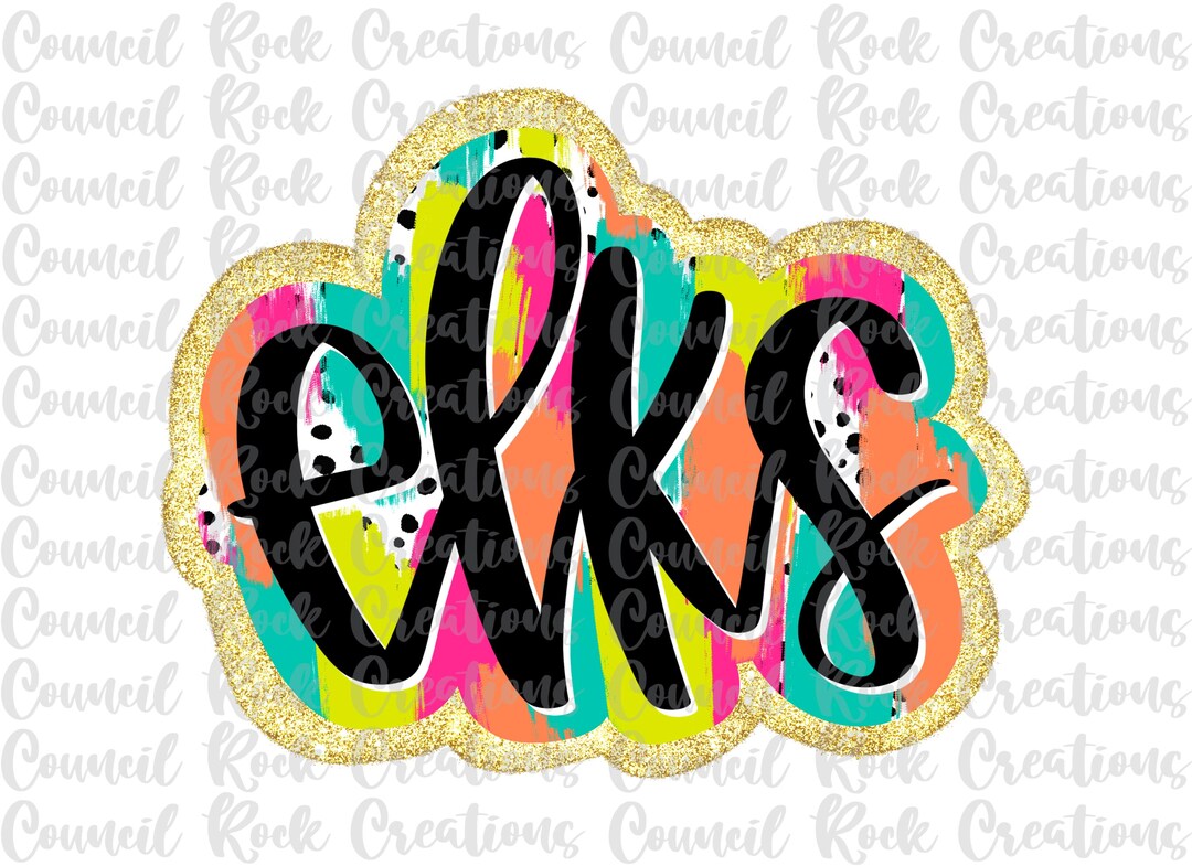 Elks Png, Dalmatian Dots, Bright Brushstrokes, Hand Lettered, Mascot ...