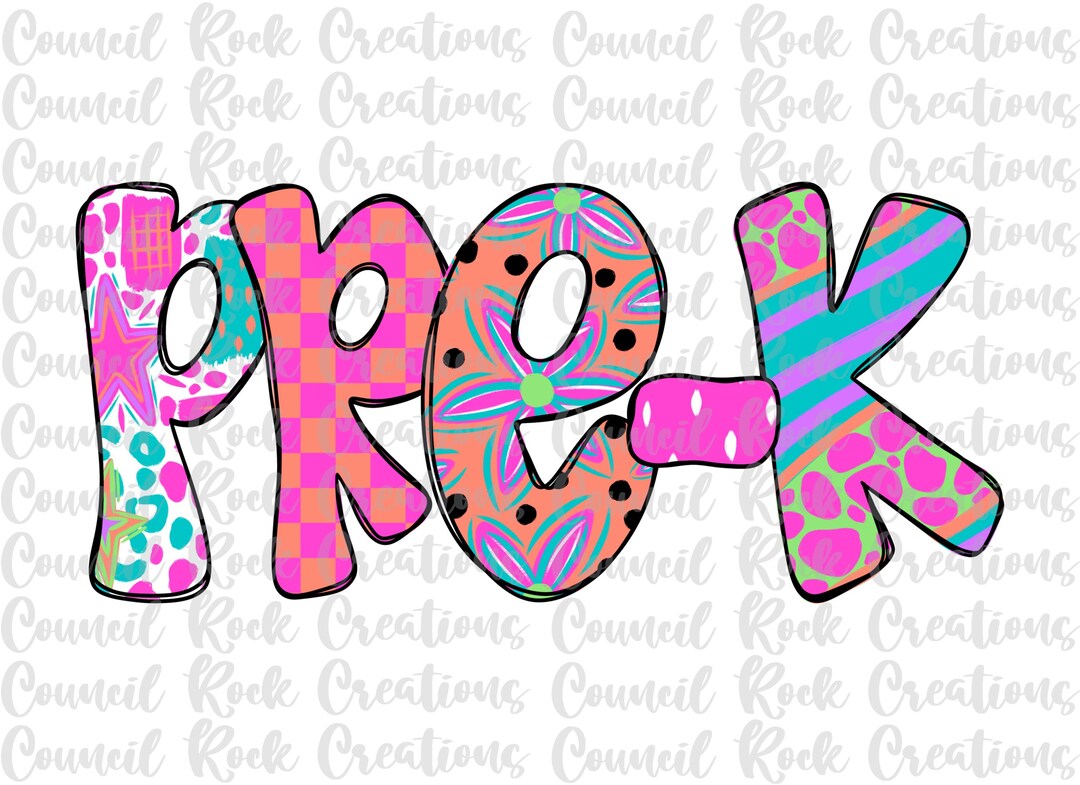 Pre K Png, Colorful, Funky and Fun, School, Grade Level, Hand Lettered ...