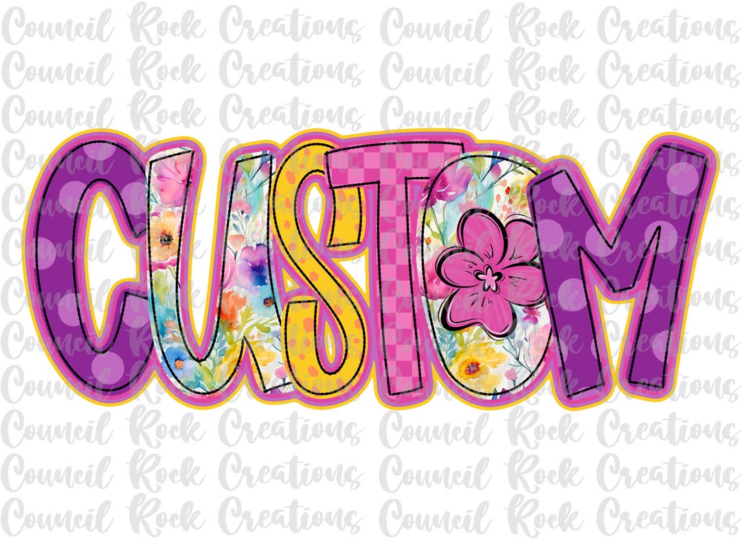 CUSTOM Made to Order Digital Png File, Hand Lettered Doodle, Watercolor ...
