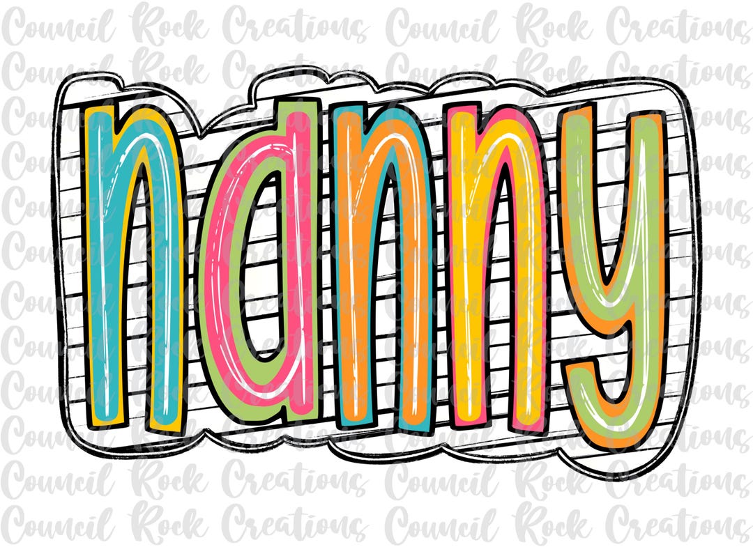Nanny PNG, Bright Doodle, Black White Stripes, Digital File ...