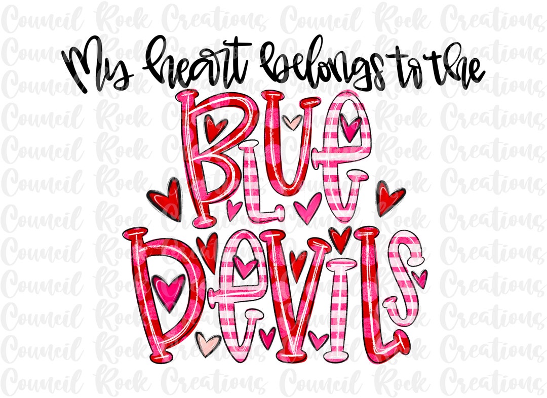 My Heart Belongs to the Blue Devils PNG, Valentine Scribble, Hand ...