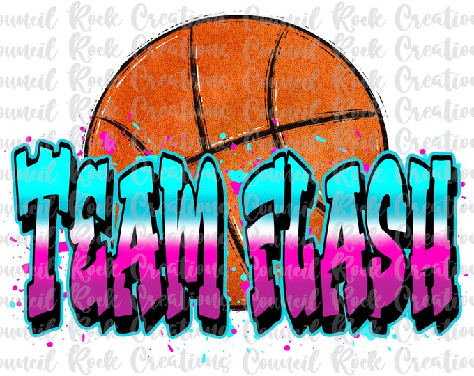 Team Flash Basketball PNG, Graffiti, Game Day, School Spirit, Team ...