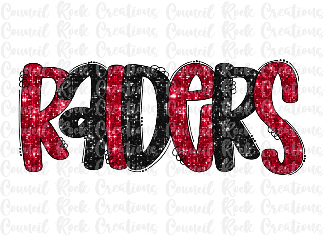 Raiders PNG | Sequin Glitter Bling Doodle Letters | School Spirit ...