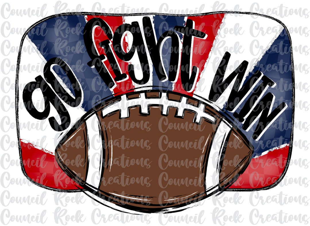 Go Fight Win Football, Checkered, Hand Lettered, School Spirit, Team ...