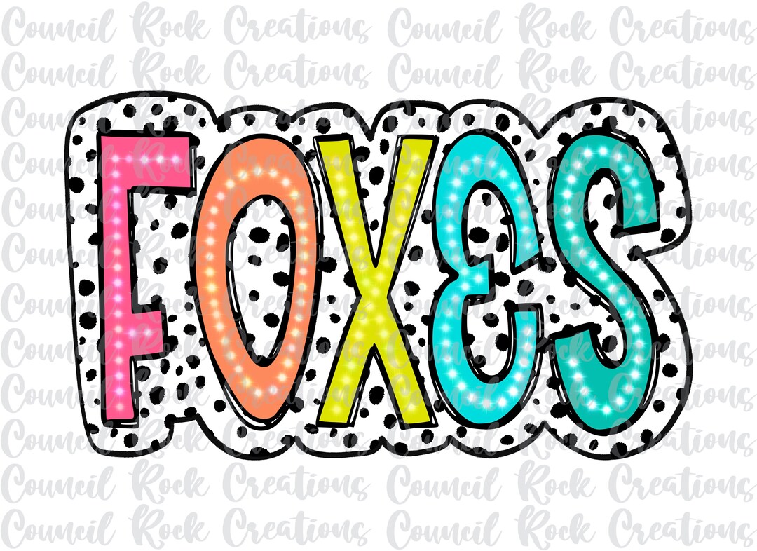 Foxes PNG, Colorful, Dalmatian Dots, Mascot, School Spirit, Team Spirit ...