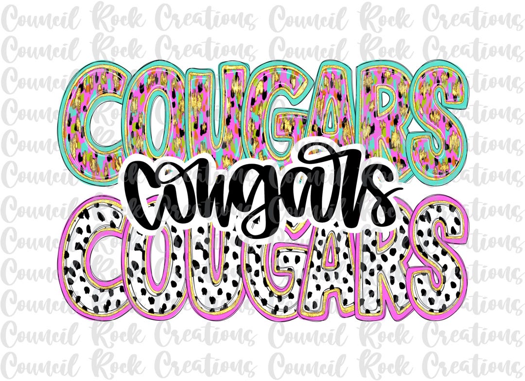 Cougars Png, Bright Confetti Doodle Letters, Glitter, Dalmatian Dots ...