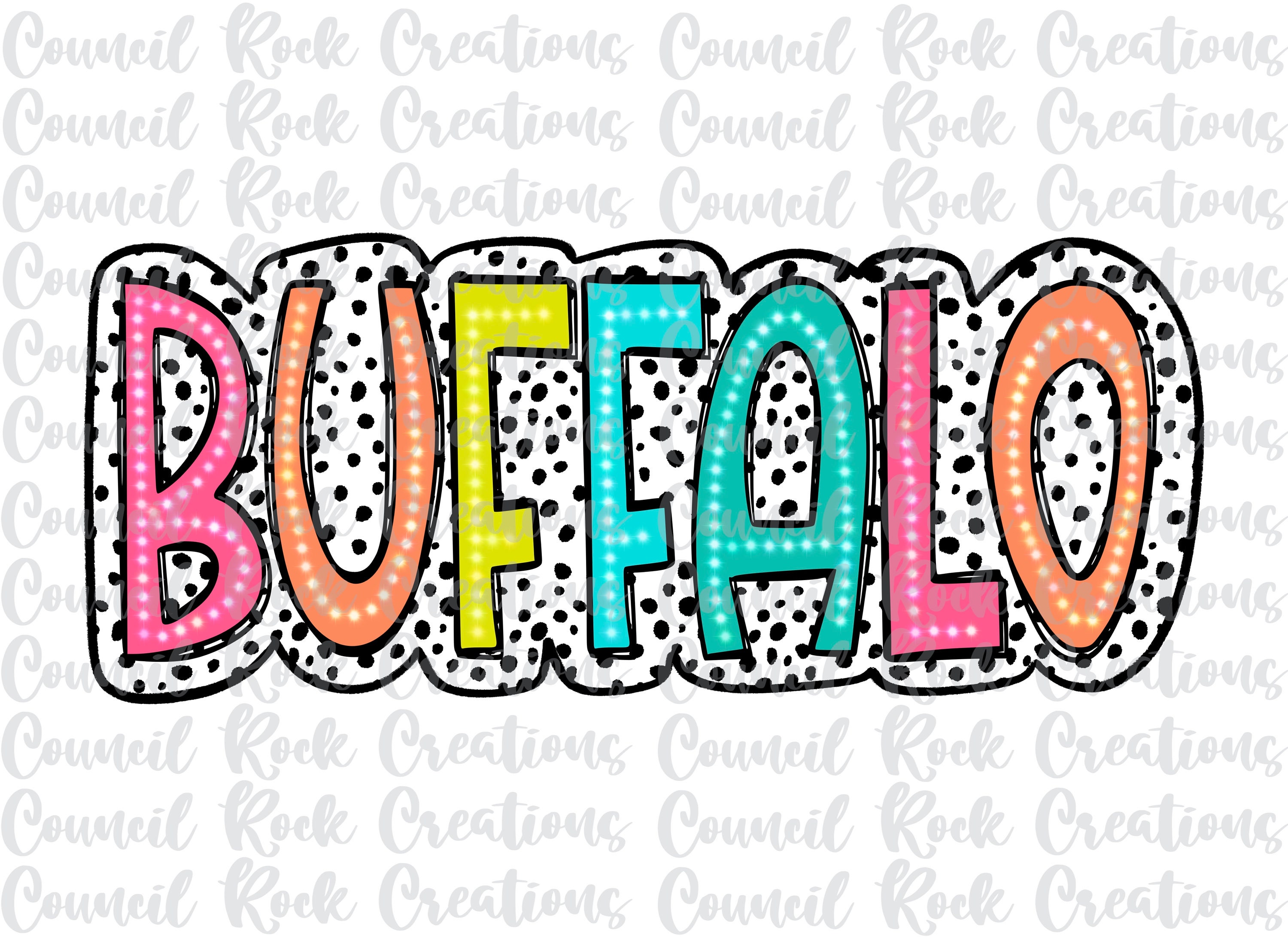 Buffalo PNG, Colorful, Dalmatian Dots, Mascot, School Spirit, Team ...