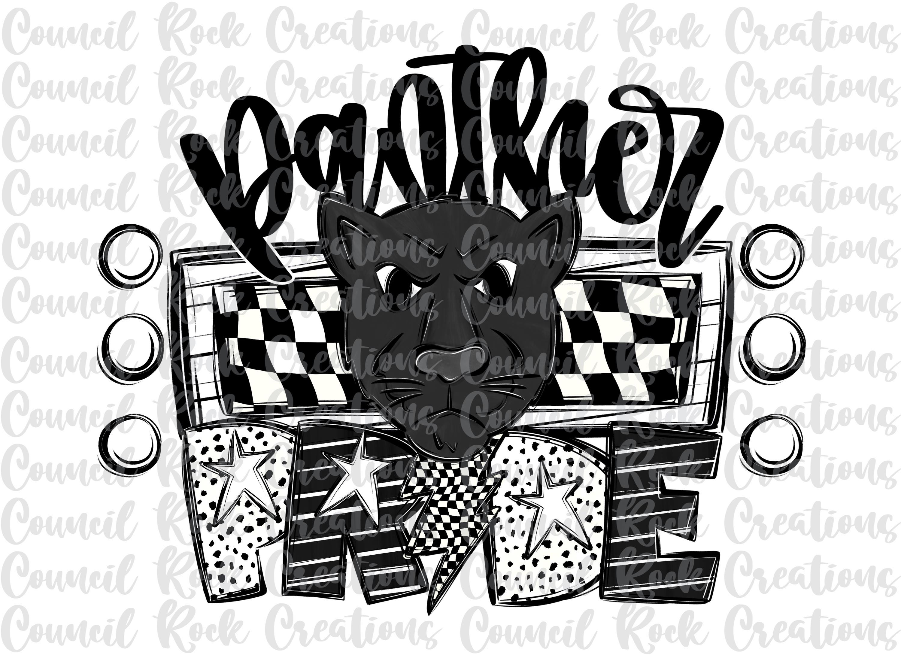 Panther Pride PNG, Chevron, Dalmatian Dots, Stars, Lightning Bolt ...
