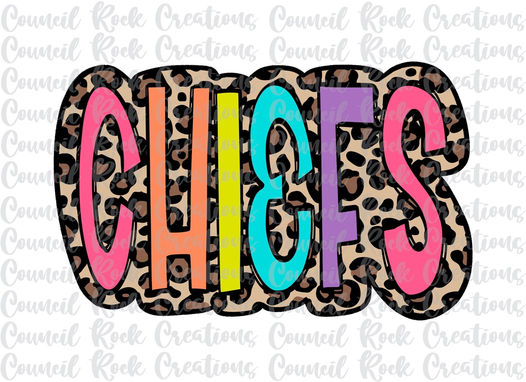 Chiefs PNG, Colorful, Leopard Print, Mascot, School Spirit, Team Spirit ...