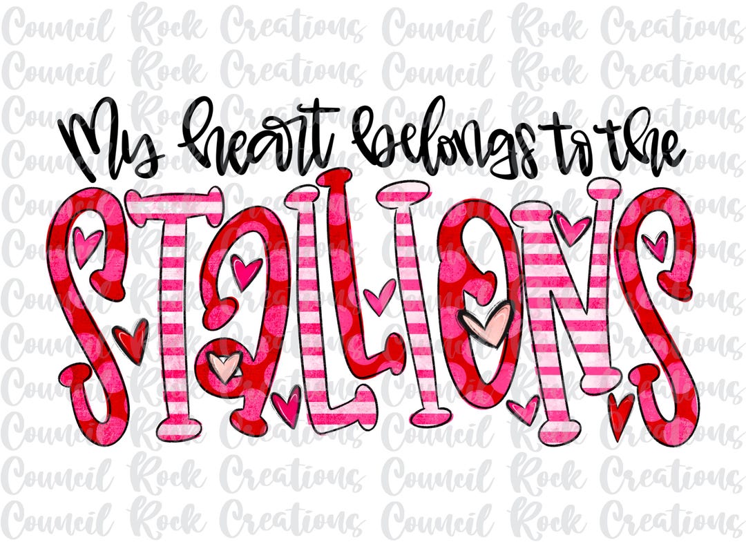 My Heart Belongs to the Stallions PNG, Valentine Scribble, Hand ...