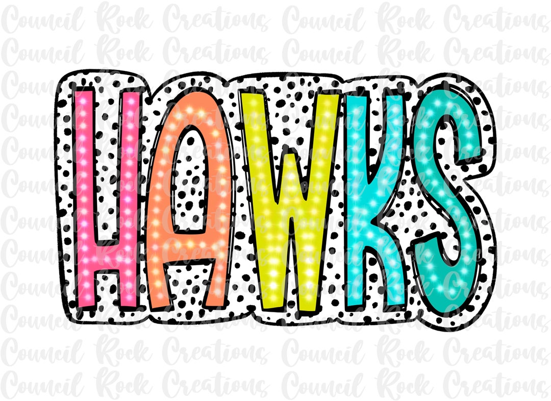Hawks PNG, Colorful, Dalmatian Dots, Mascot, School Spirit, Team Spirit ...