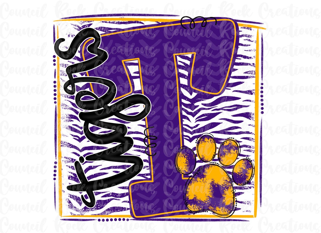 Tigers PNG, Tiger Paw, Animal Print, Doodle Letter, Digital File ...