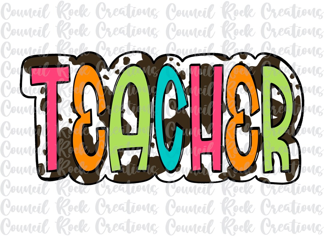 Teacher PNG, Colorful, Brown Cow, School Spirit, Digital File ...
