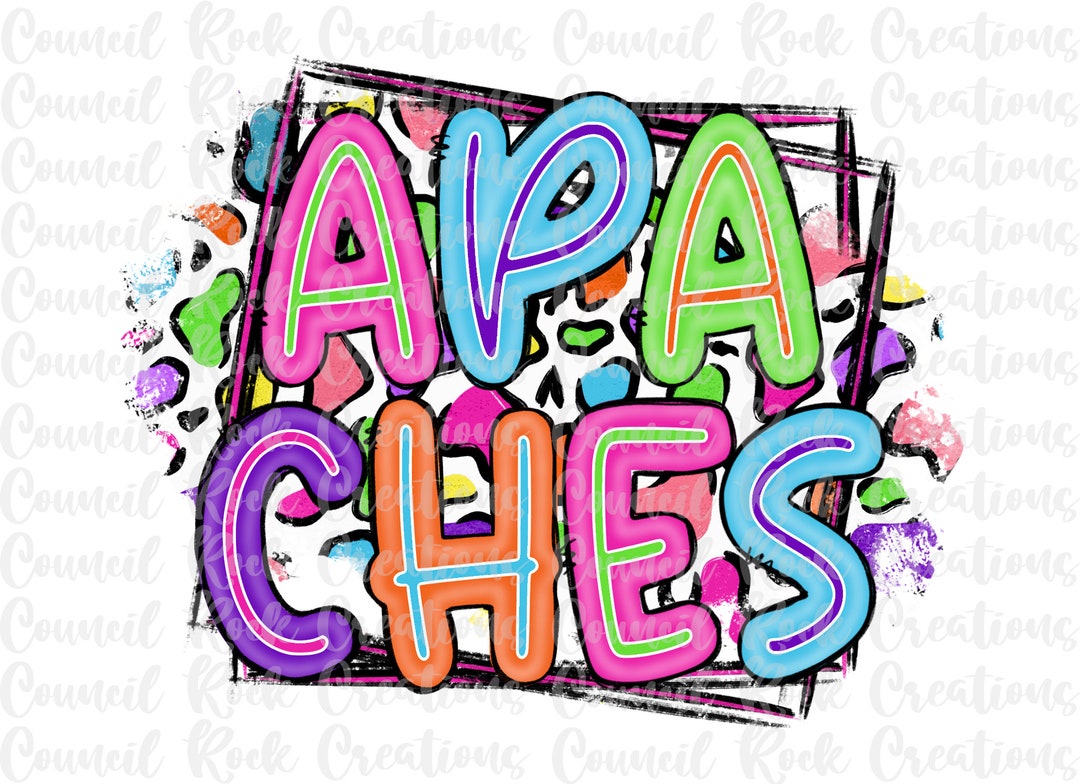 Apaches PNG, Colorful Cheetah Print, School Spirit, Team Spirit ...