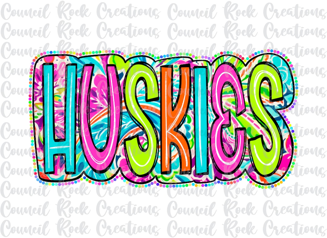 Huskies PNG, Scribble Doodle, Bright Paisley Floral, School Spirit ...