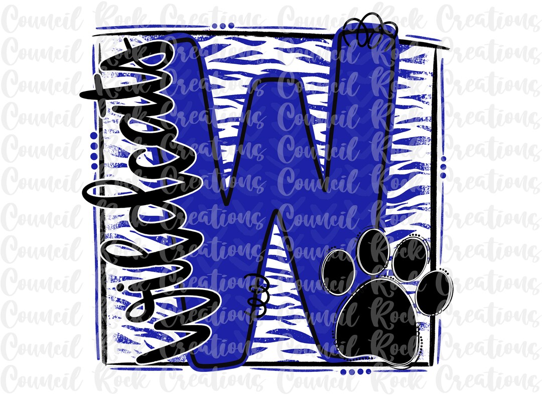 Wildcats PNG, Doodle Letter, Paw Print, Distressed Animal Print ...