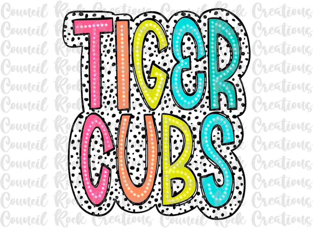 Tiger Cubs Png, Colorful, Dalmatian Dots, Mascot, School Spirit, Team ...