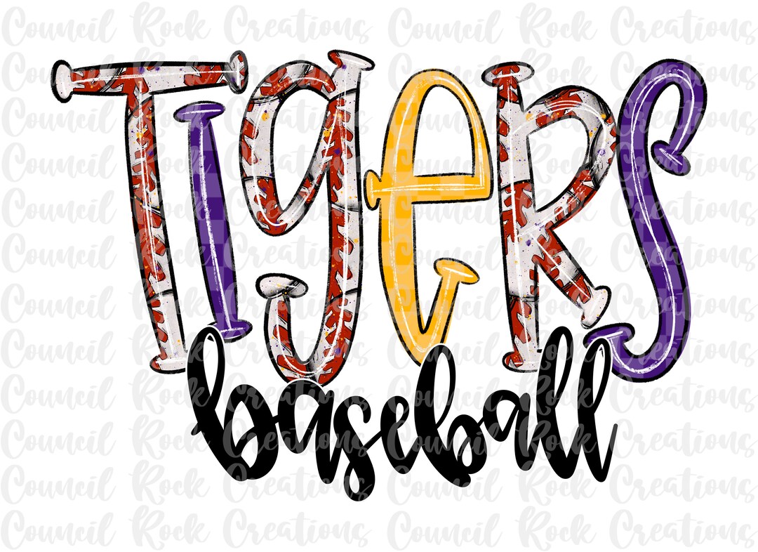 Tigers PNG, Baseball Scribble, Hand Lettered, School Spirit, Team ...