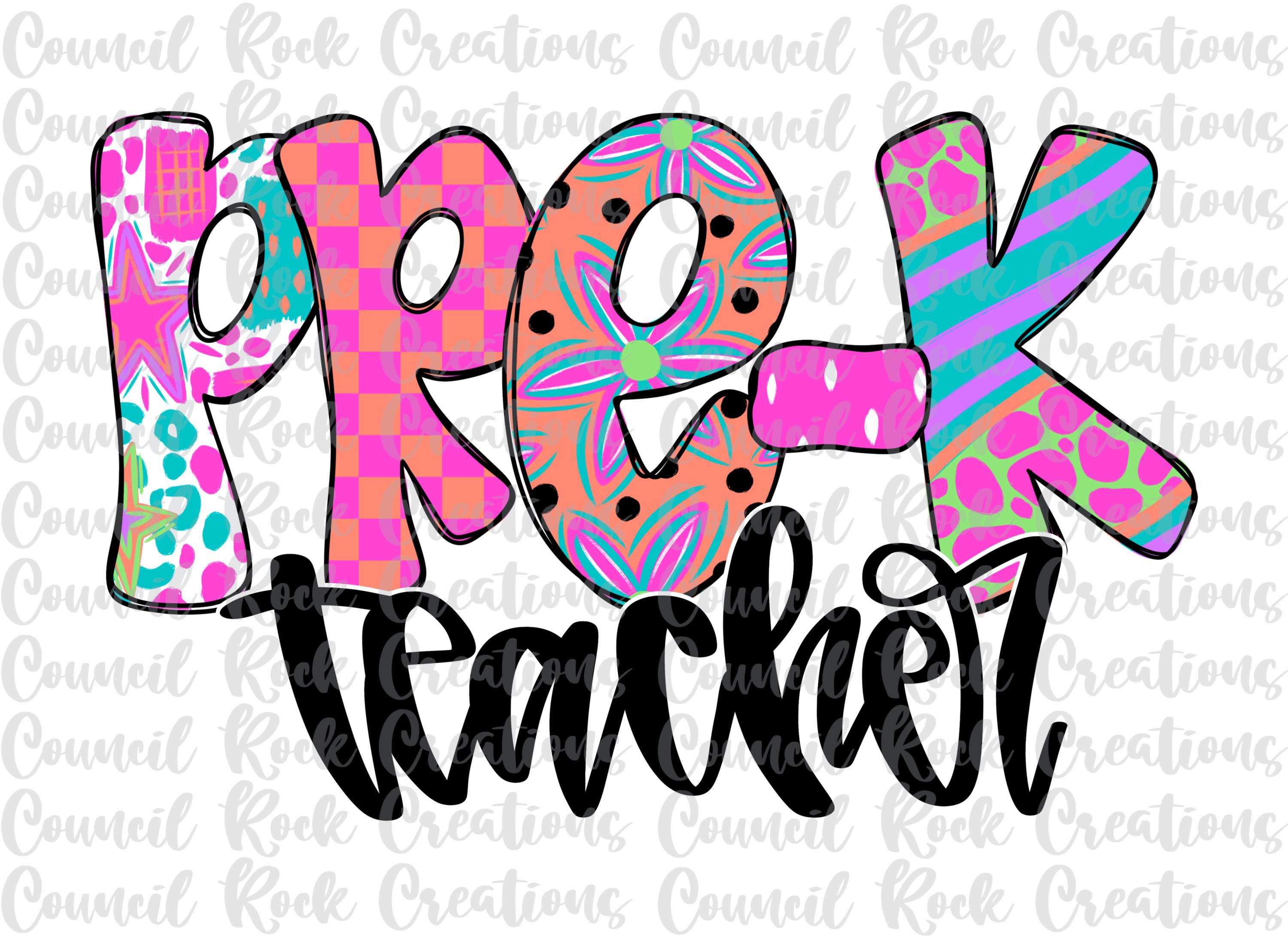 Pre K Teacher Png, Colorful, Funky and Fun, School, Grade Level, Hand ...
