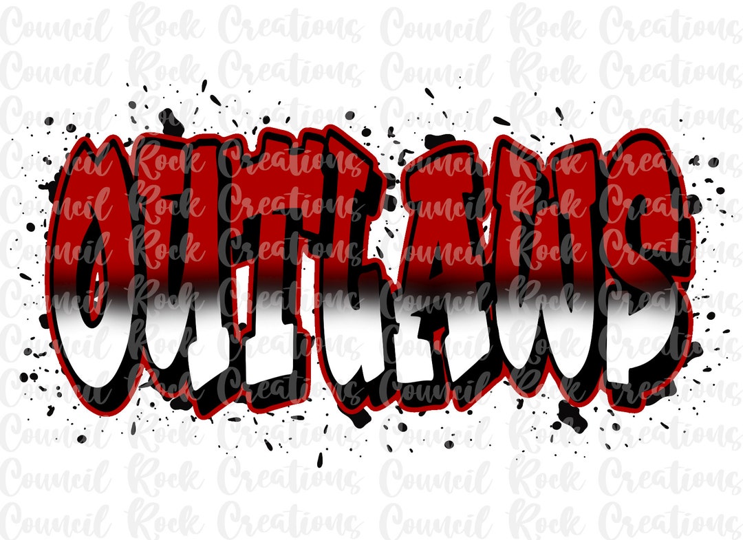 Outlaws PNG, Graffiti, School Spirit, Digital File, Sublimation ...