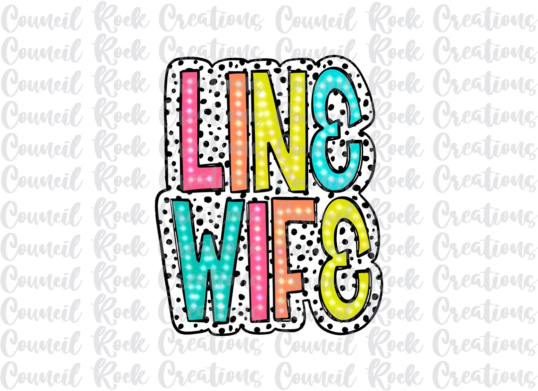 Line Wife PNG, Bright Doodle, Dalmatian Dots, Digital File, Sublimation ...
